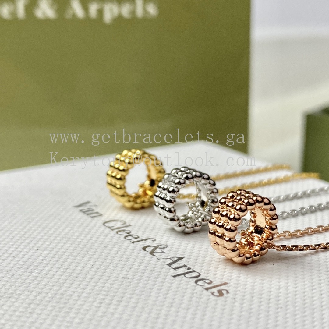 Replica Van Cleef Arpels Perlee Pearls Necklace 3 Rows Yellow Gold/Rose ...